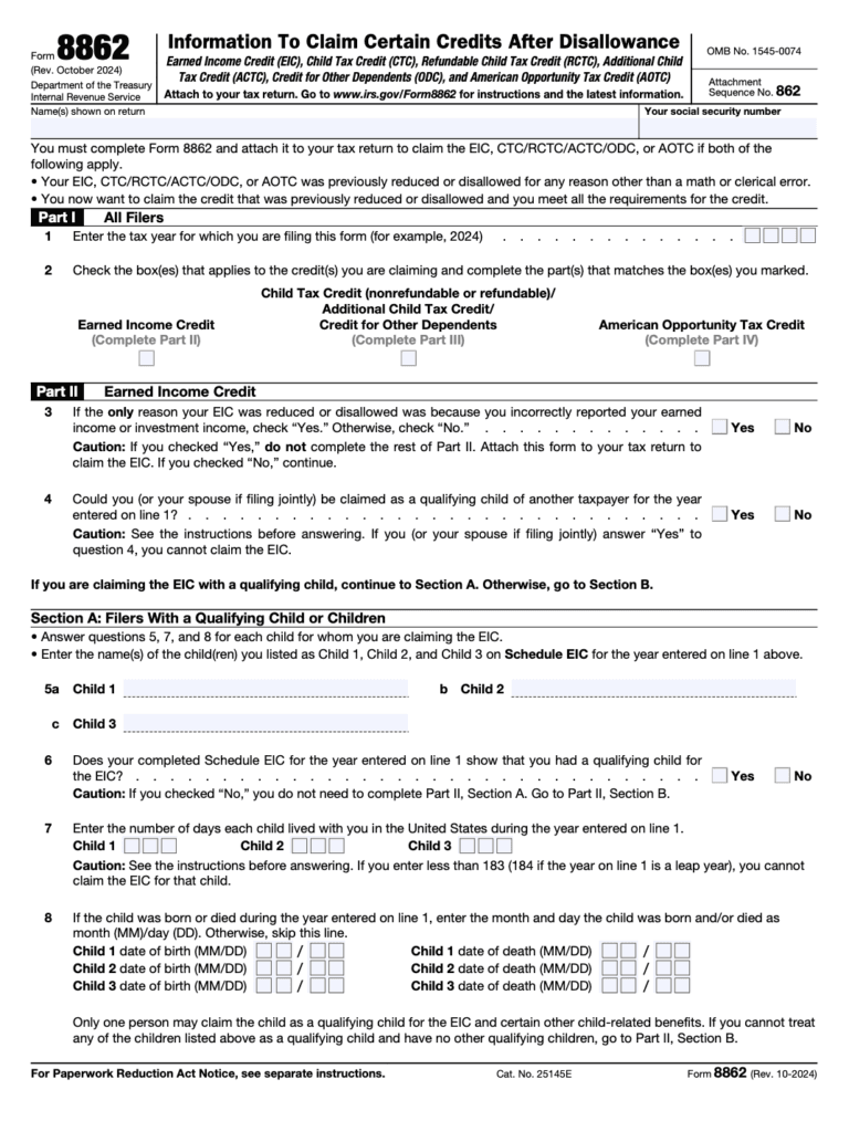 Step-by-Step Guide to Filing Form 8862