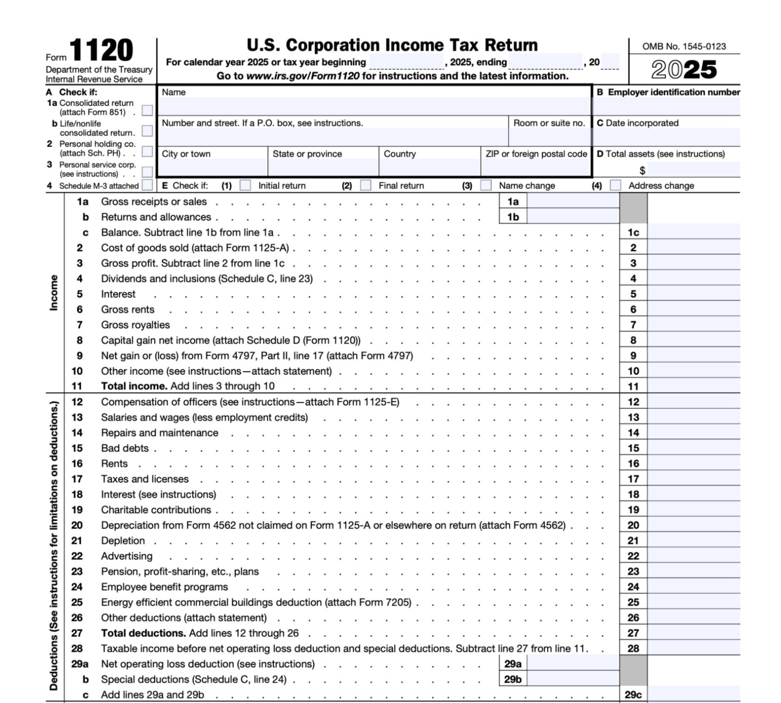 Form 1120 Guide for C Corporations | Profitjets